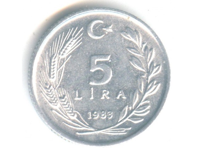 Turska 5 lira 1983 aUNC