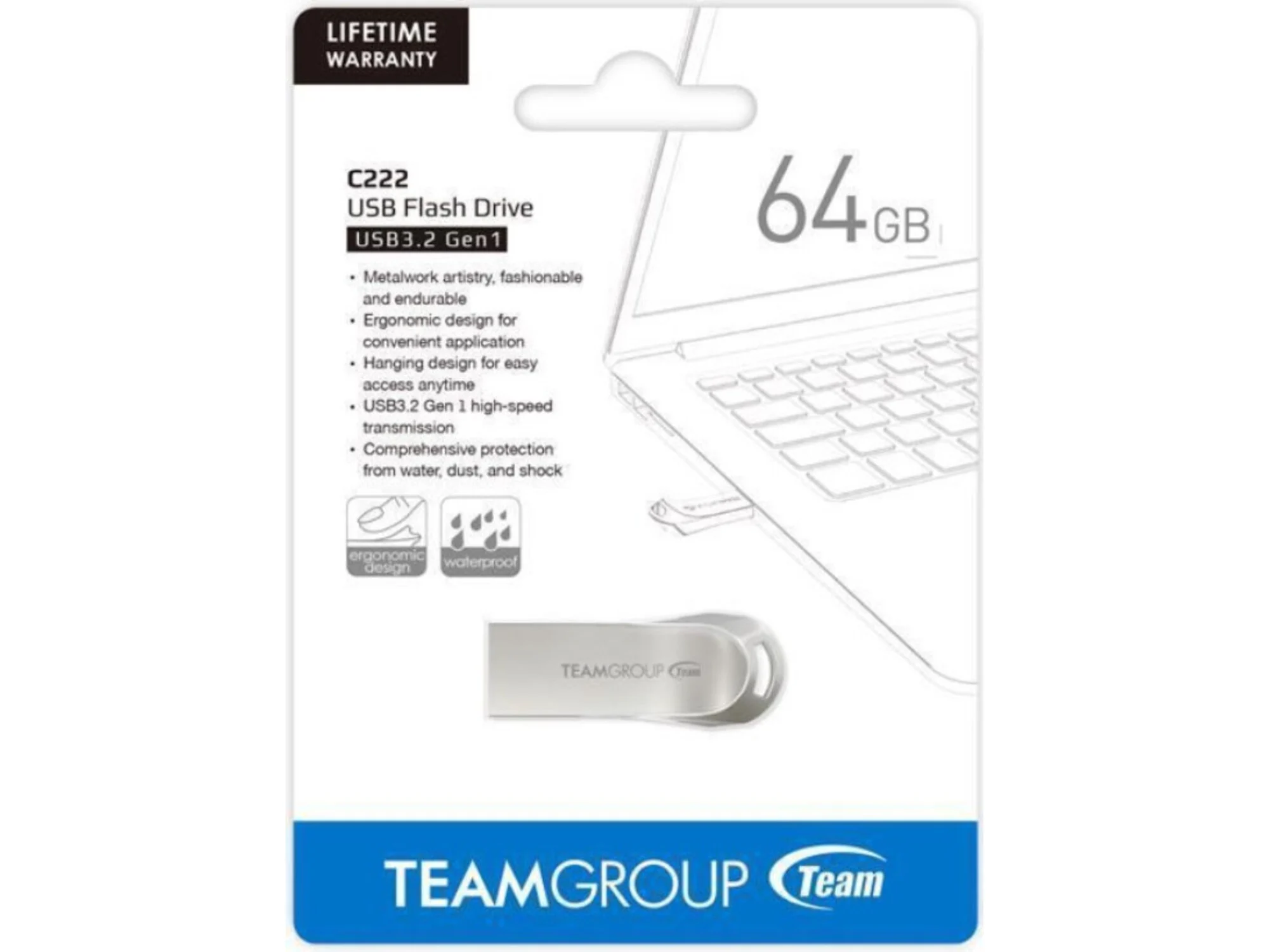 TeamGroup Flash memorija 64GB C222 USB 3.2 TC222364GS01