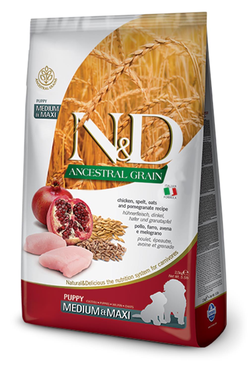 N&D AG PUPPY CHICKEN&POMEGRANATE MEDIUM&MAXI