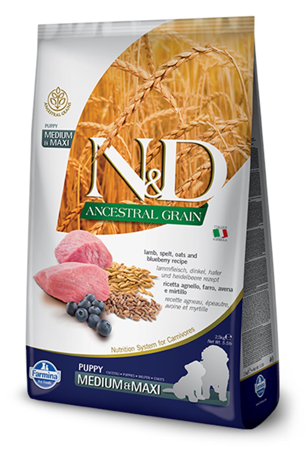 N&D AG Puppy Lamb&Blueberry Medium/Maxi