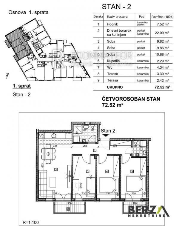 Četvorosoban stan na prodaju, 71m2, 158.050€