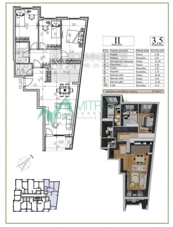 Troiposoban stan na prodaju, 82m2, 160.900€