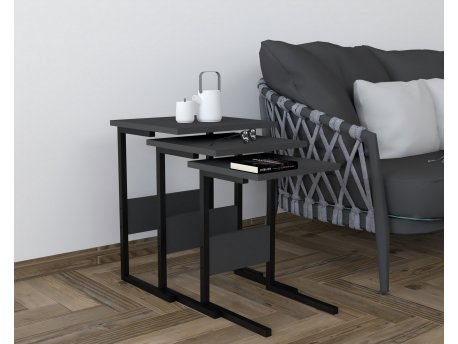 HANAH HOME Set stolova Sali Black Anthracite