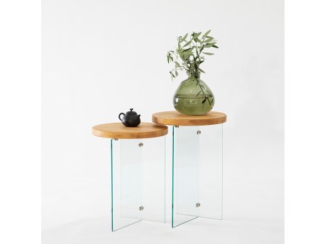 HANAH HOME Set stolova Serenity 2 Oak Transparent