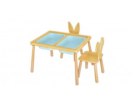 HANAH HOME Table and 2 Chairs Blue Sto i stolica za decu