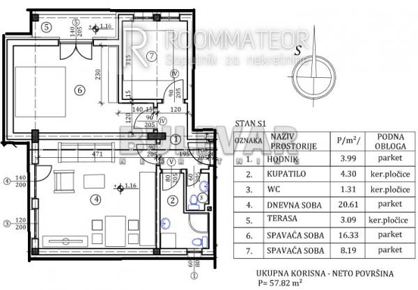 Durmitorska, Dvoiposoban stan na prodaju, 57m2, 89.420€