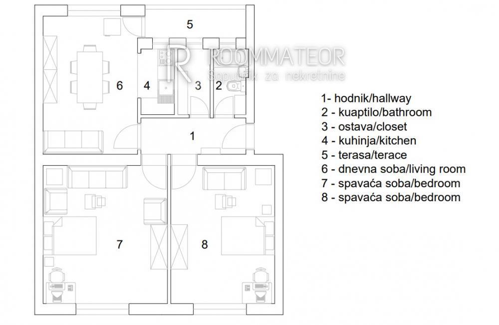 Obrenovićeva, Trosoban stan za izdavanje, 70m2, 480€