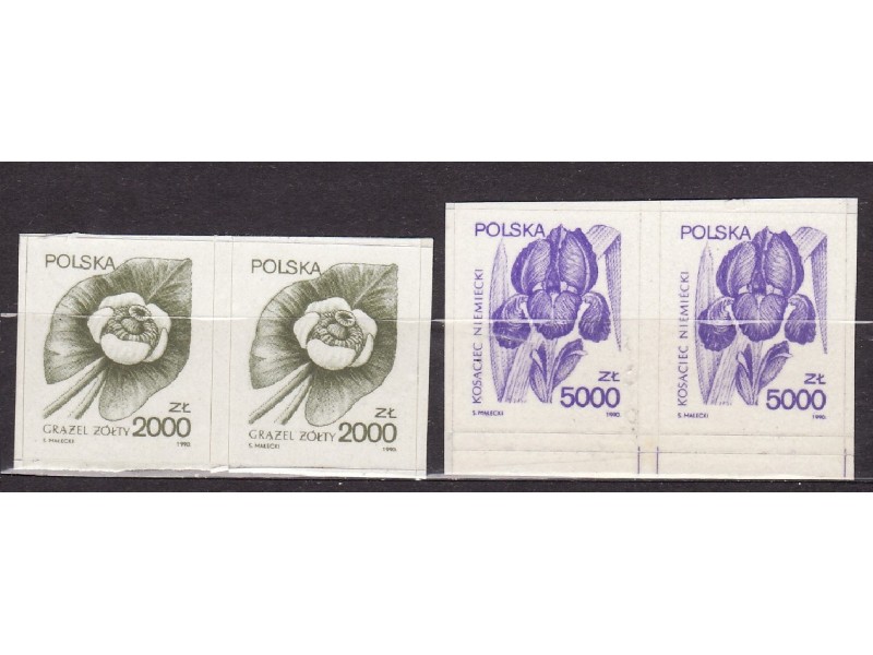 Poljska - redovne - cveće 1990.