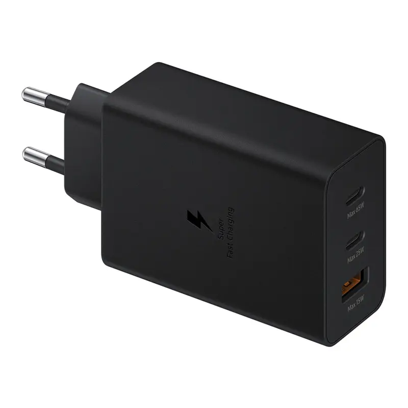 Kućni punjač Fast Charging Adapter Trio USB-Cx2,USB-A, Za Samsung PD, 65W, Crni