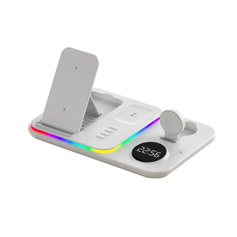 Bežični punjač 5u1, Magsafe, RGB A82, 30W, Beli