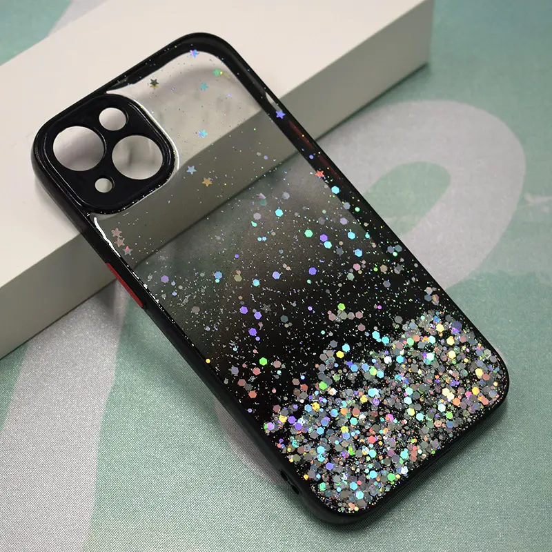 Frame Glitter Maska za telefon iPhone 13, Crna