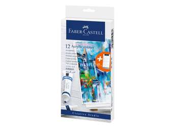 Set akrilnih boja u Faber-Castell tubi - 12 komada