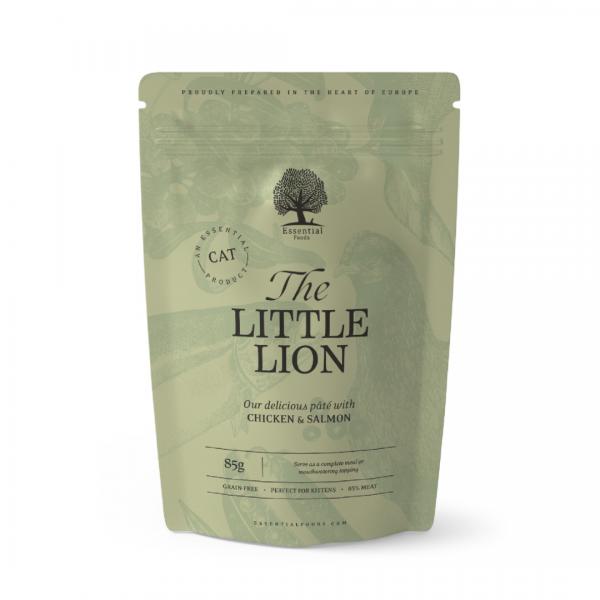 ESSENTIAL THE LITTLE LION POUCH
85G
PRELIV SA FILETIMA PILETINE I LOSOSA U SOSU BEZ ŽITARICA NAMENJEN ISHRANI MAČIĆA