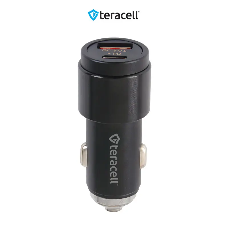 TERACELL Evolution TC-11 Auto-punjač PD, 22.5W, USB, QC3.0, 20W, 45W, Type C kabl, Crni