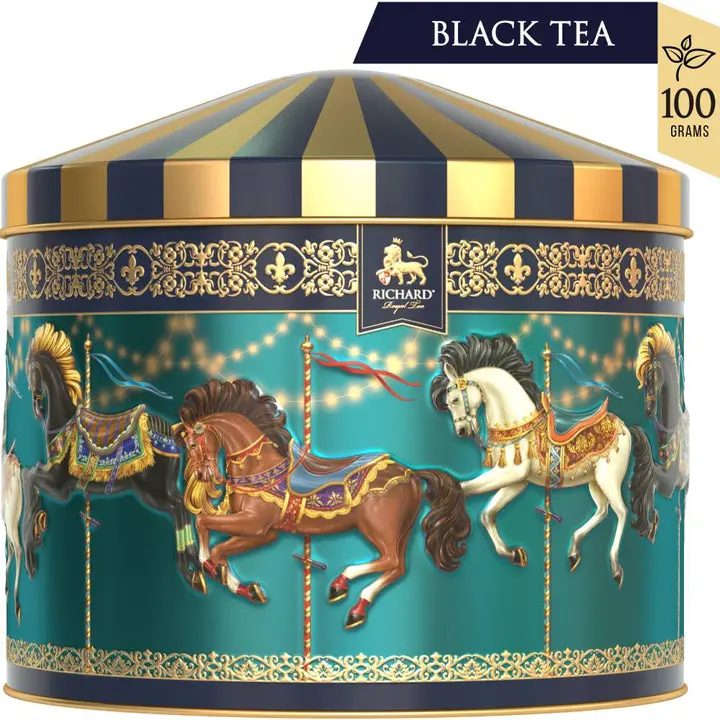 RICHARD Crni čaj Tea royal merrygoround metalna kutija GREEN 100g