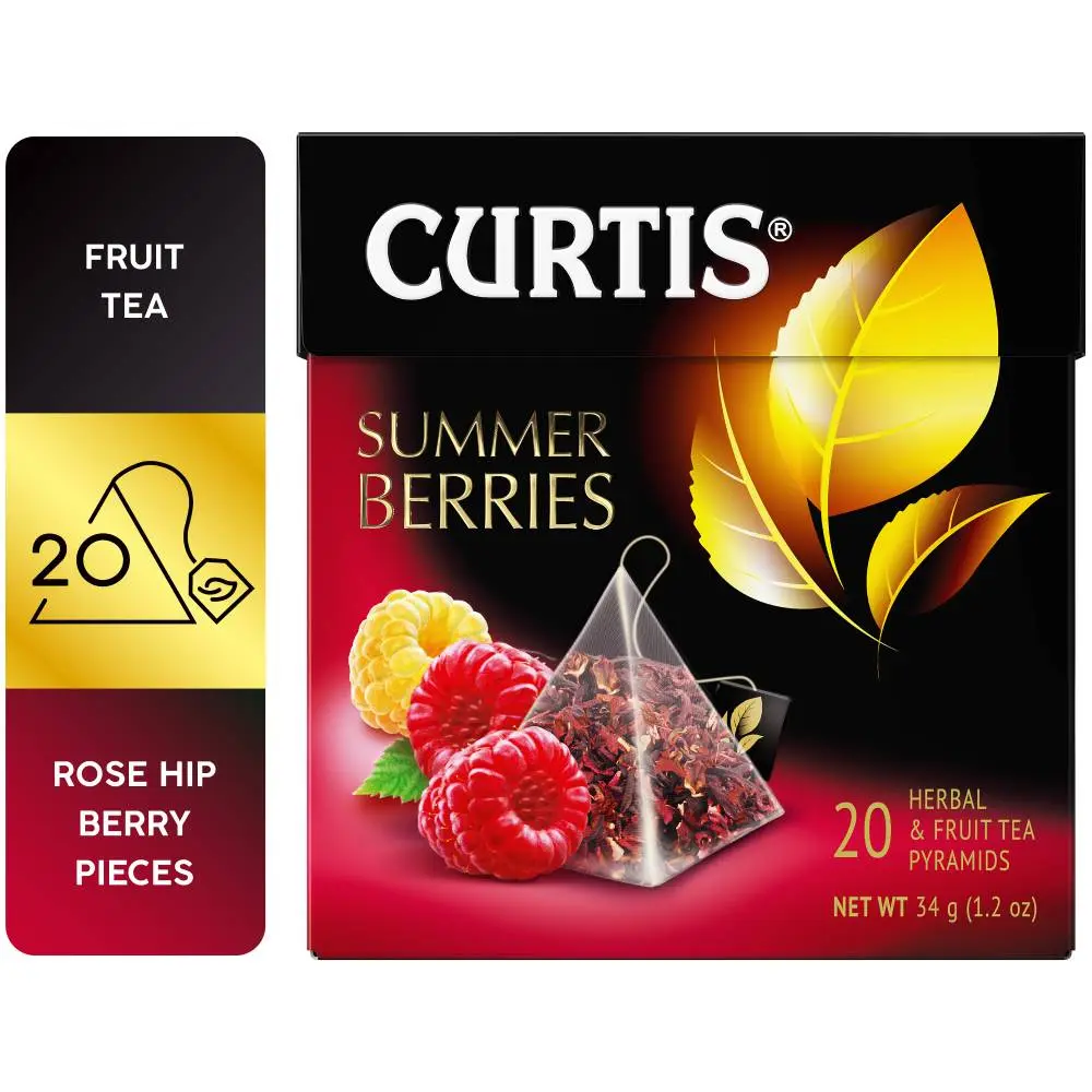 CURTIS Biljni čaj sa komadićima voća i aromom maline Summer Berries 20/1