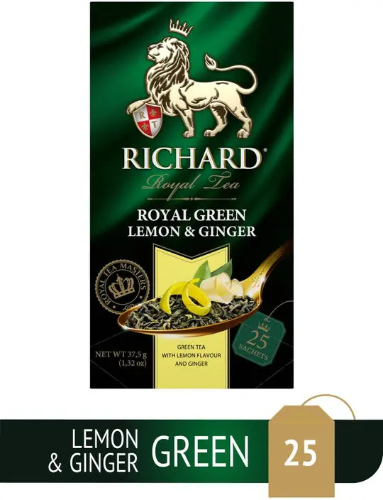 RICHARD Zeleni čaj sa đumbirom limunom i šipurkom Royal Green Lemon & Ginger 25/1