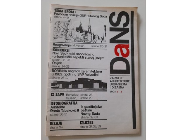 Časopis DaNS 3-4, arhitektura, urbanizam i dizajn
