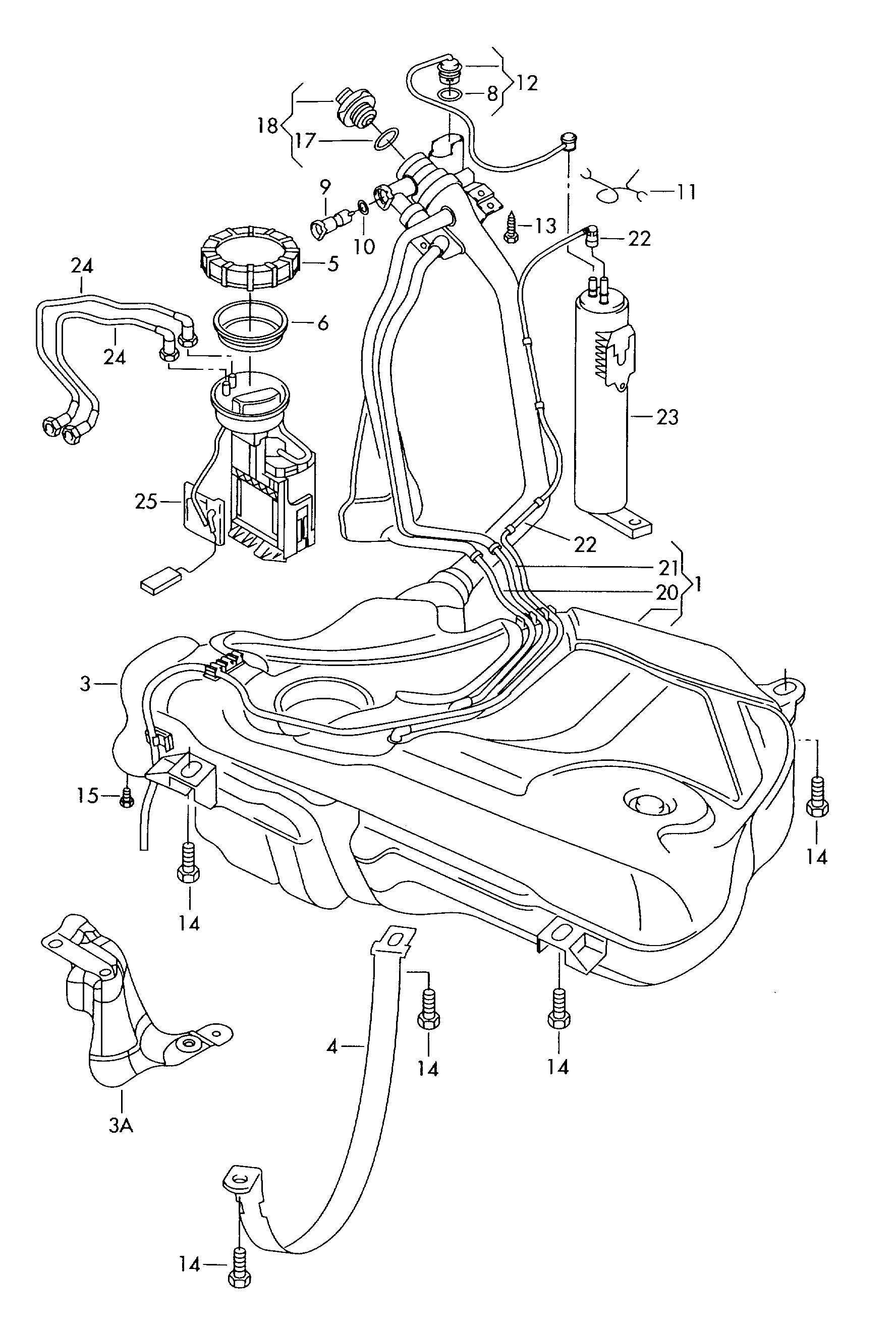 rezervoar za gorivo sa uskim grlom za punjenje gorivom (22 mm) za bezolovno gorivo 6C0201060C