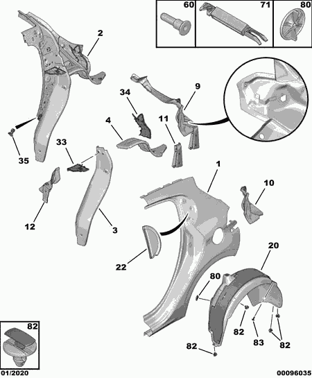 PODKLIRLO KORUBA DESNO 9673797380