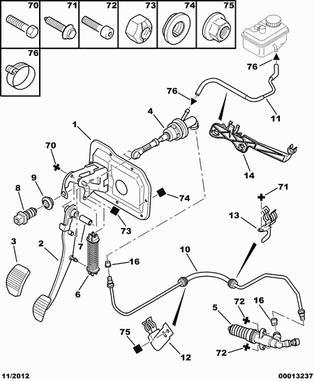 Pedala kvačila 2127K1