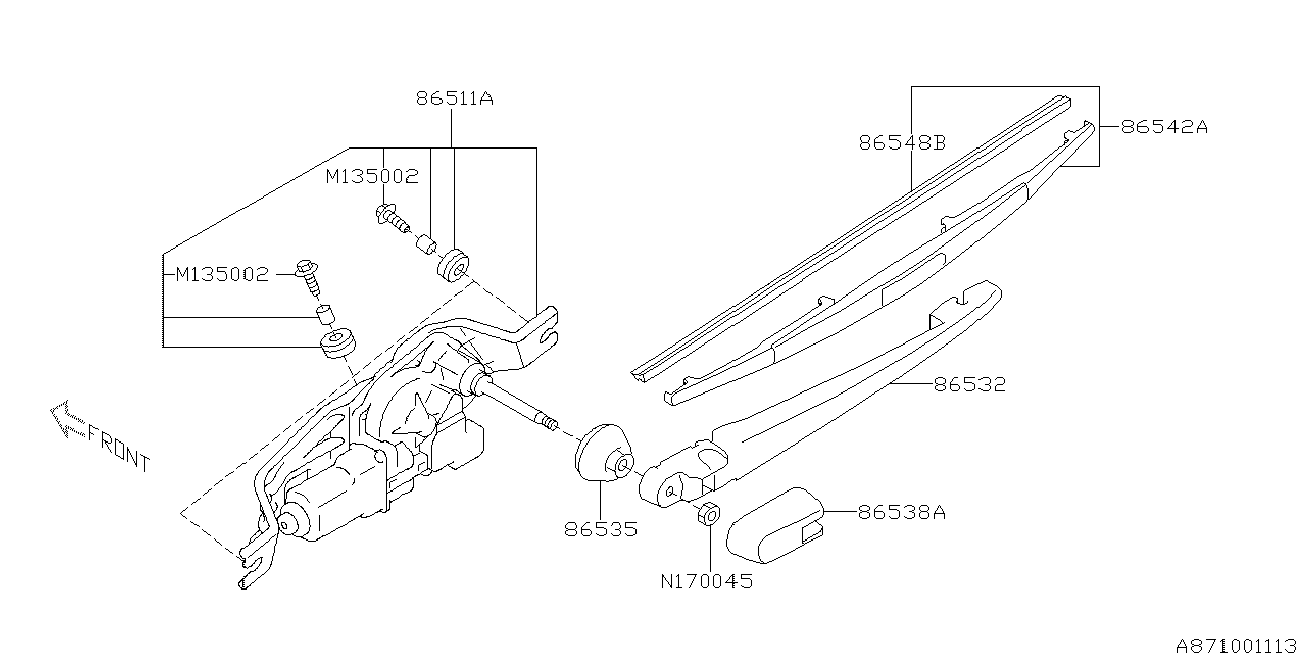 MOTOR brisača pozadi 86510FG080