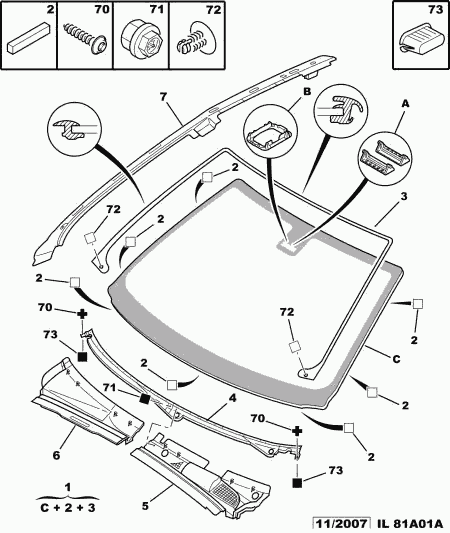 plastika ispod vetrobrana DESNO 8251E8