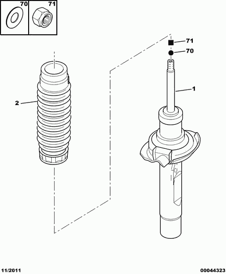 AMORTIZER PREDNJEG VEŠANJA; LEVO 5202X8