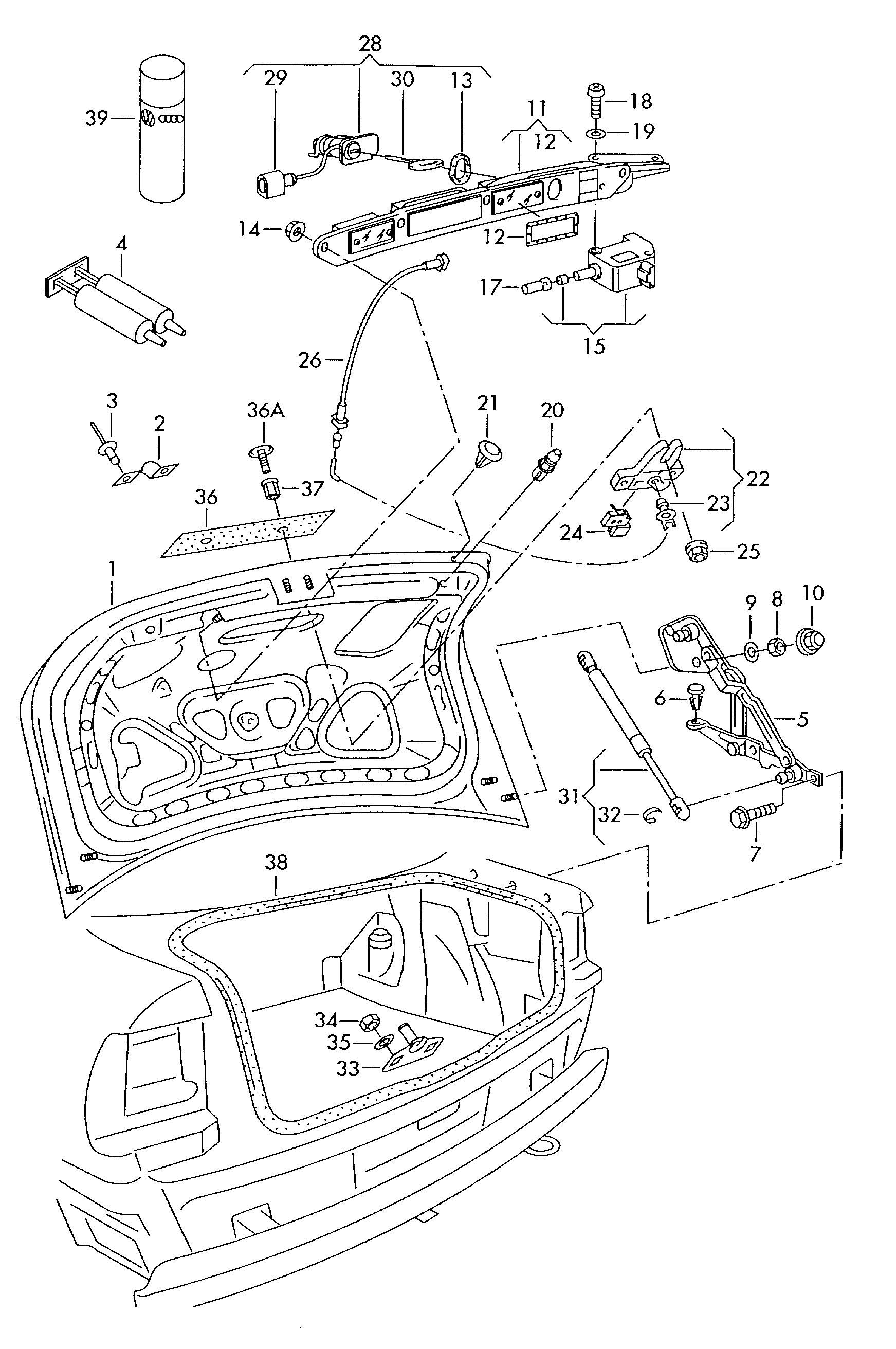 škoda superb mk1 brava haube 3U5827505A