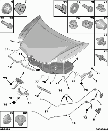 RUCKA ZA OTVARANJE HAUBE 793478