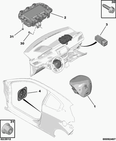 SUVOZAČEV VAZDUŠNI JASTUK AIR BAG 9672848580