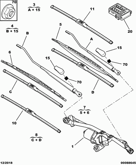 NOSAČ METLICE BRISAČA LEVO 6429T9