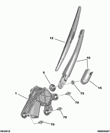 MOTOR BRISAČA gepek vrata 6405J9