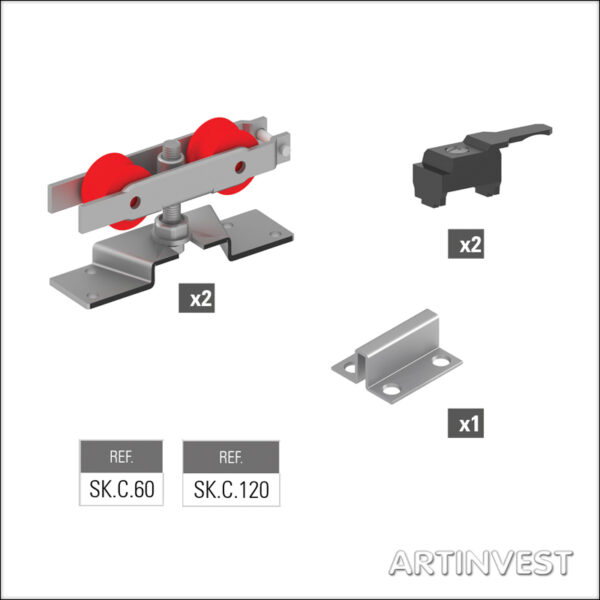 SKY – Set mehanizam za klizna vrata drvena 120Kg – SK.C.120