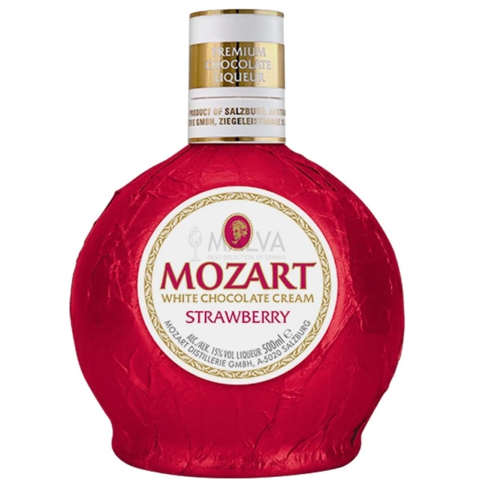 Liker Mozart White chocolate – strawberry cream 0,5l