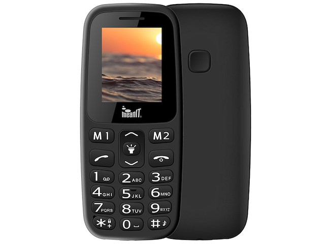 Meanit Mobilni telefon, 1.77 ekran, Dual SIM, BT, SOS dugme, Crni Veteran