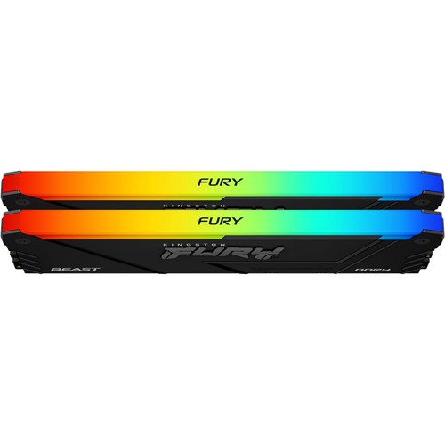 Kingston 64GB (2x32GB) DDR4 3200MT/s CL16 FURY Beast RGB Black XMP DIMM memorija | KF432C16BB2AK2/64