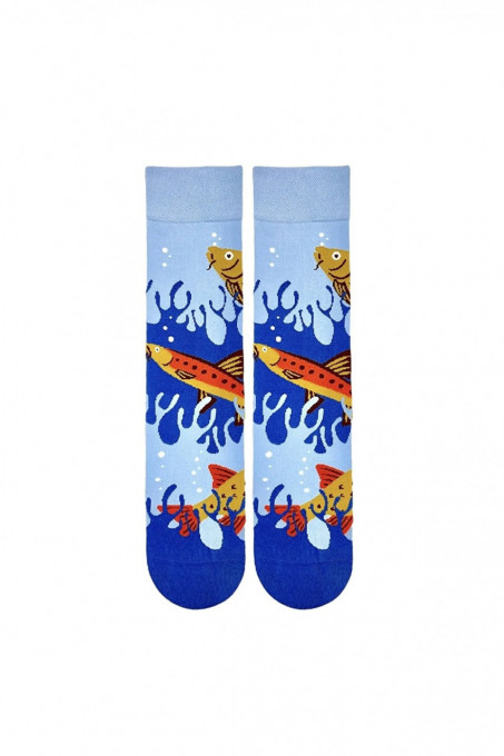 Čarape WANTEE- plave sa motivima riba