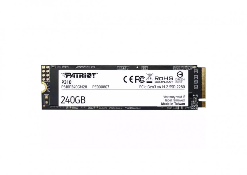 SSD M.2 NVMe 240GB Patriot P310 1700MBs/1000MBs P310P240GM28