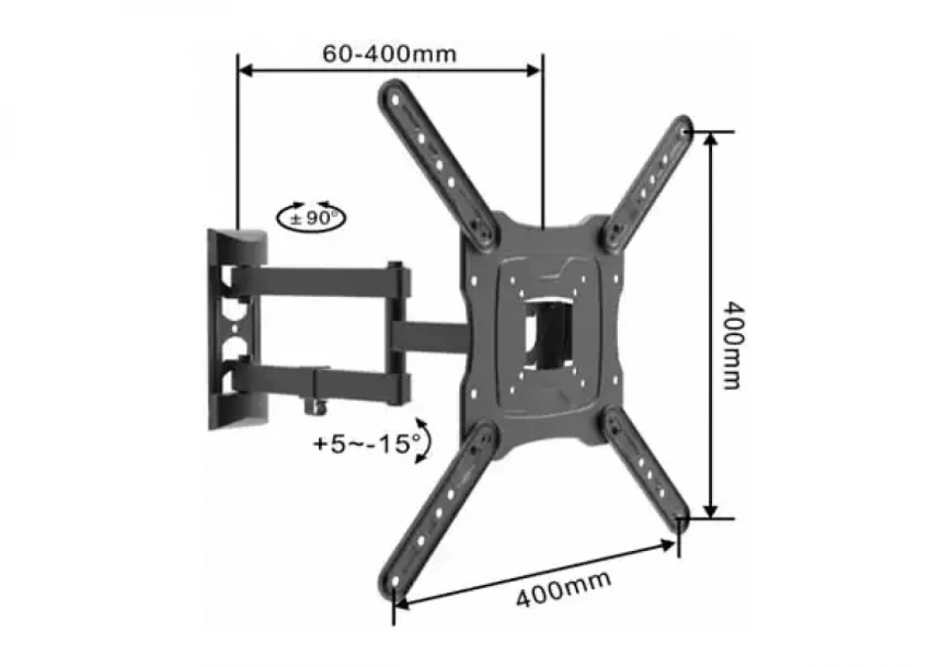 Nosač za TV Linkom 17-55/max vesa 400x400/30kg/zglobni