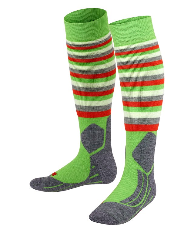 Falke SK2 STRIPE KIDS, dečje čarape za skijanje, zelena