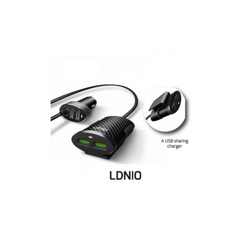 LDNIO USB Car Charger 4 USB Ports 5V/5.1A 25.5W Black