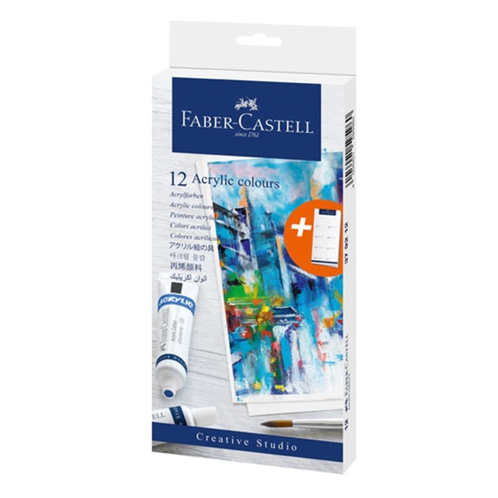 Set akrilnih boja u Faber-Castell tubi - 12 komada