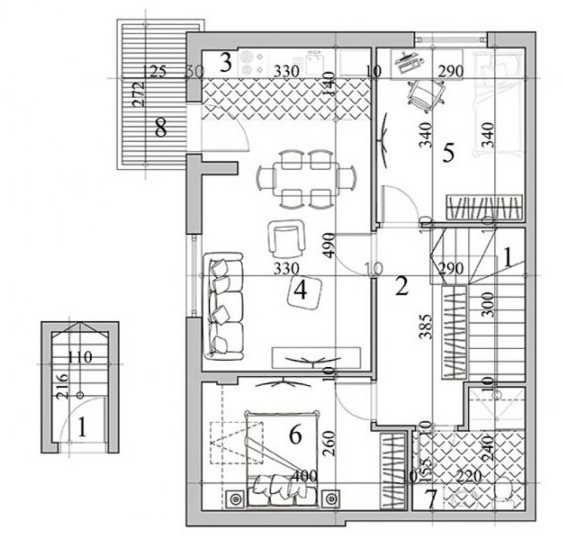 SAJMISTE, 61 m2, DVOIPOSOBAN