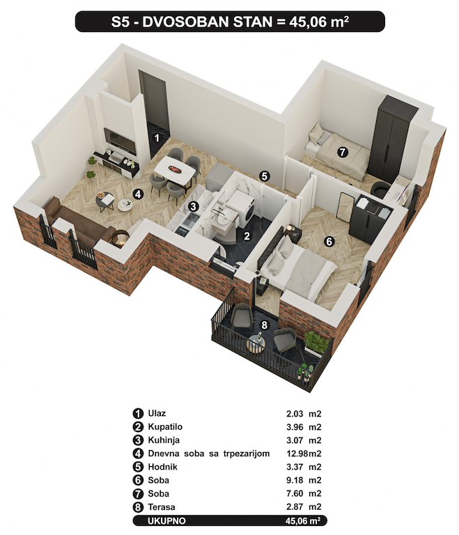 SREMSKA KAMENICA, 45 m2,