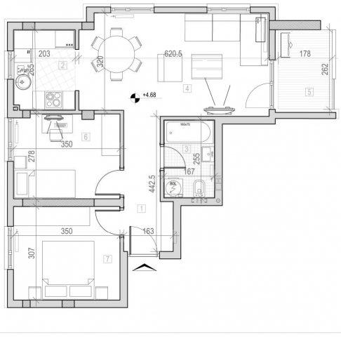 PODBARA, 62 m2, 158500€