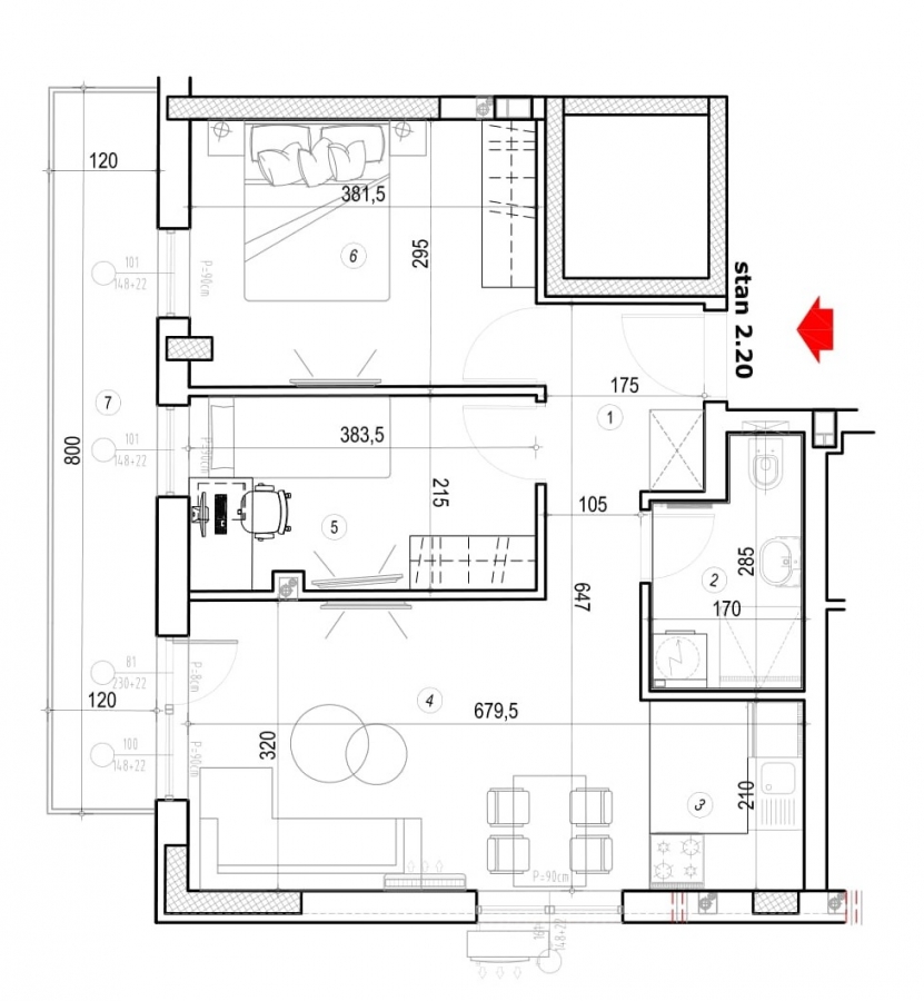 PETROVARADIN, 56 m2, 112500€