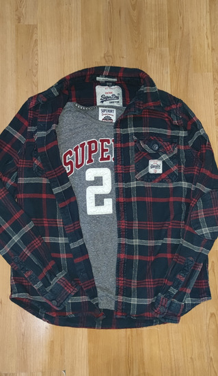Superdry original komplet bluza i kosulja/jakna