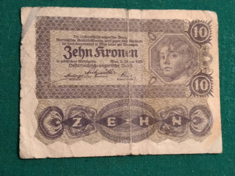 10 krune 1922 austrija