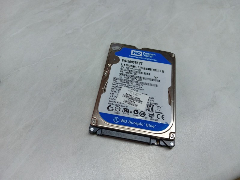 hard disk 2,5 500gb sataII ispravan wd